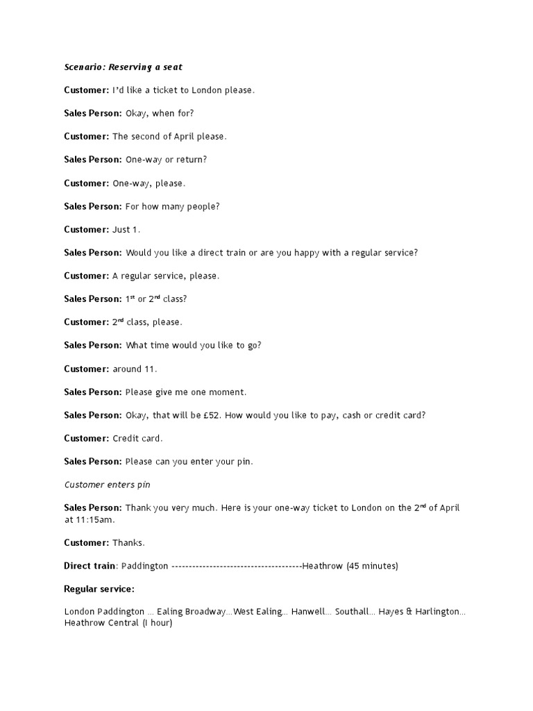 Train Travel Scenario | PDF