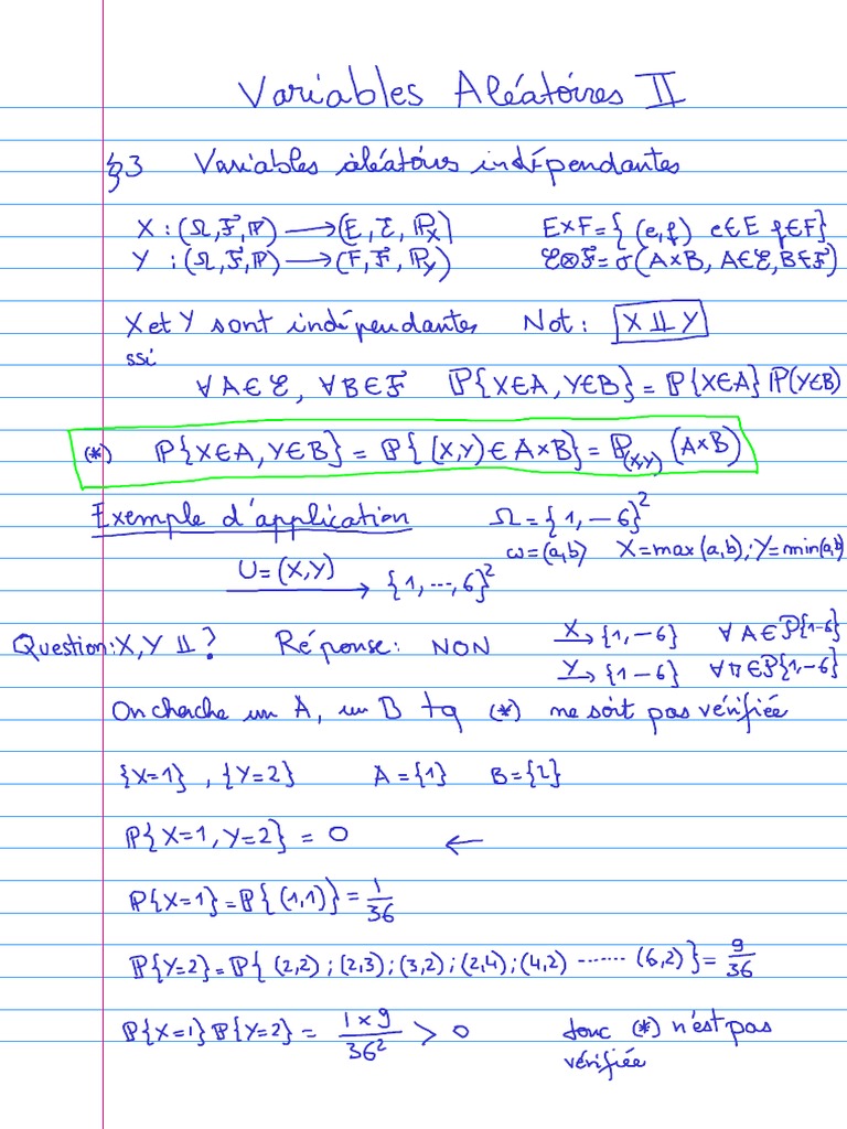 02 Document Variables Aleatoires II | PDF
