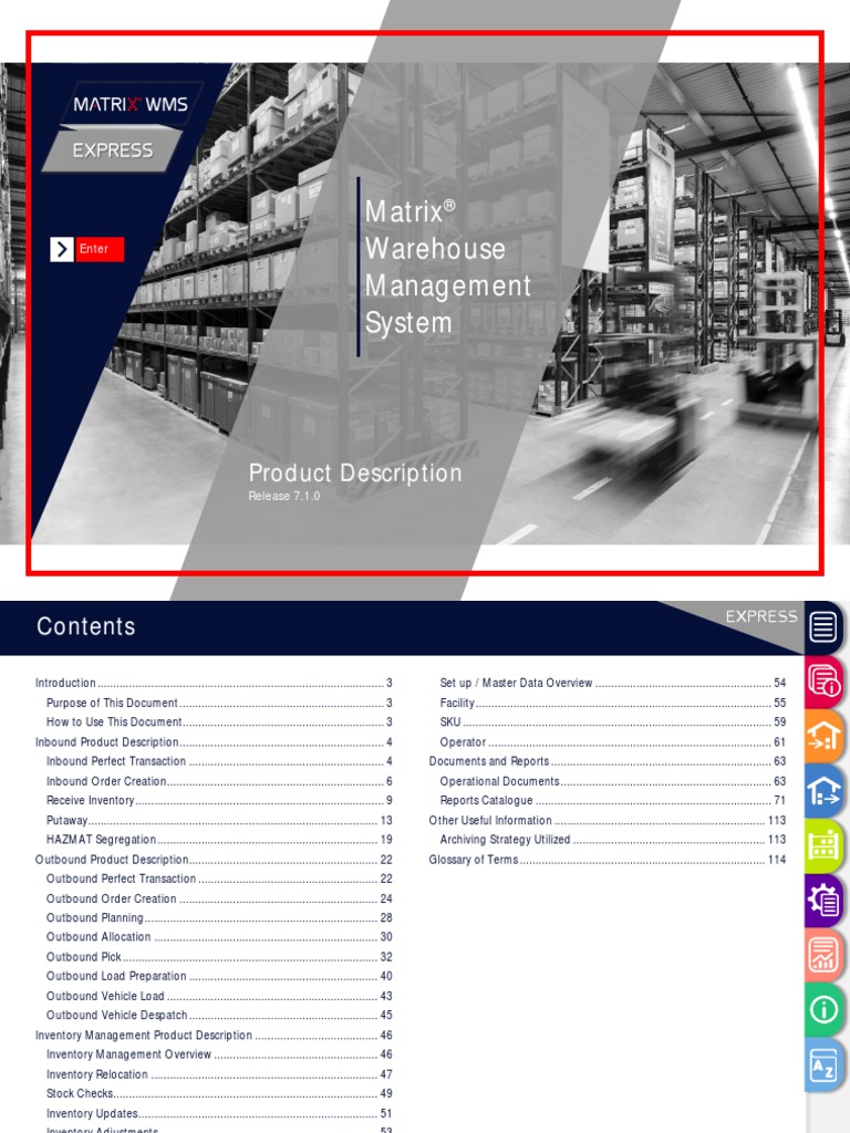 Matrix® WMS EXPRESS Product Description | PDF | Warehouse | Logistics