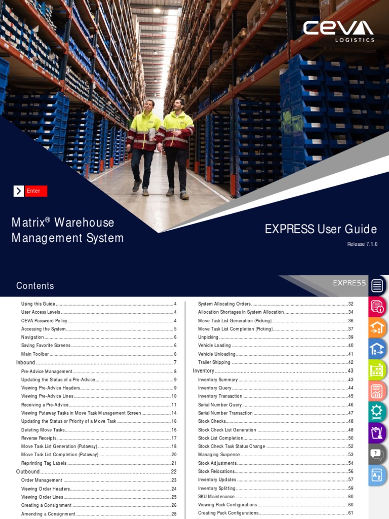 Matrix® WMS EXPRESS User Guide | PDF | Icon (Computing) | Password