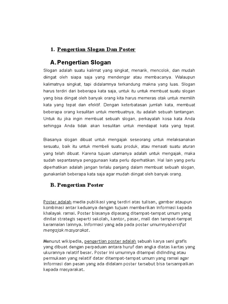 Pengertian Slogan Dan Poster | PDF