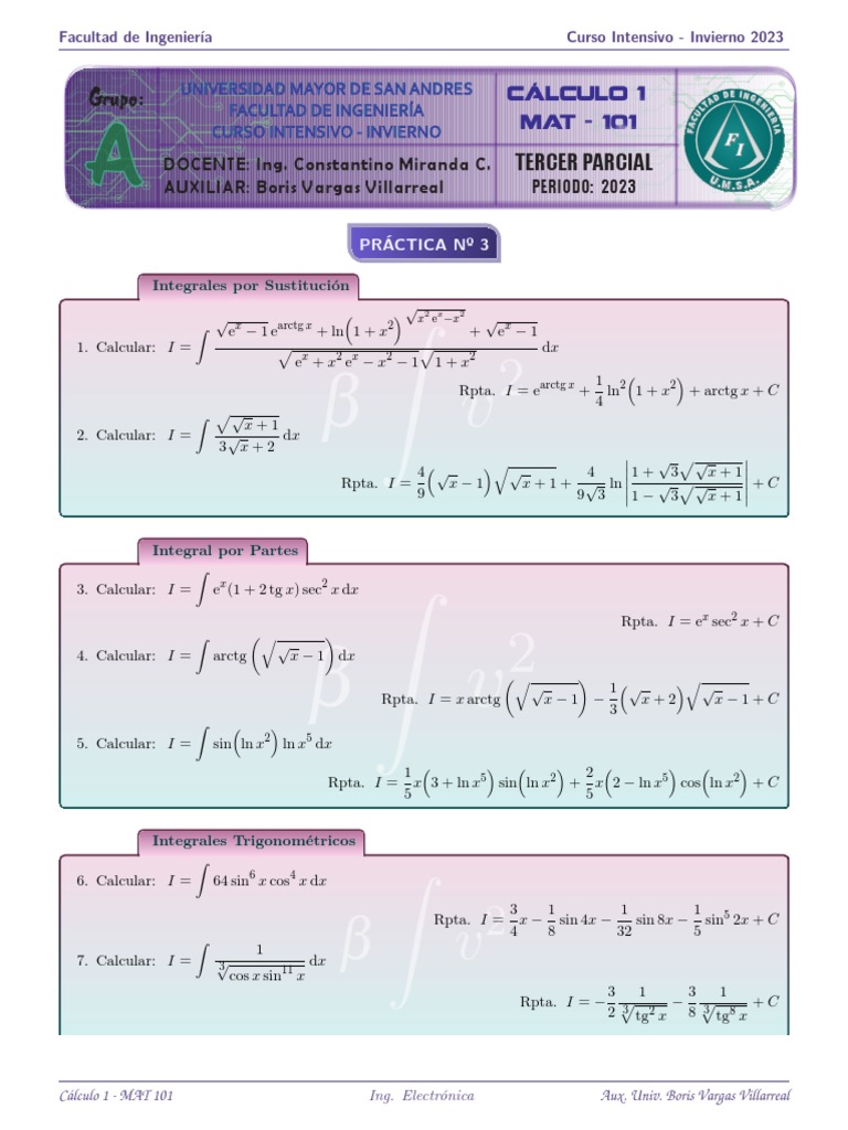 Practica N3 (INV-2023) MAT101 v1.1 | PDF | Geometría | Formas geométricas