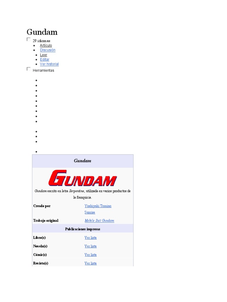 Gundam 1 | PDF | Compañías de anime | Anime y manga