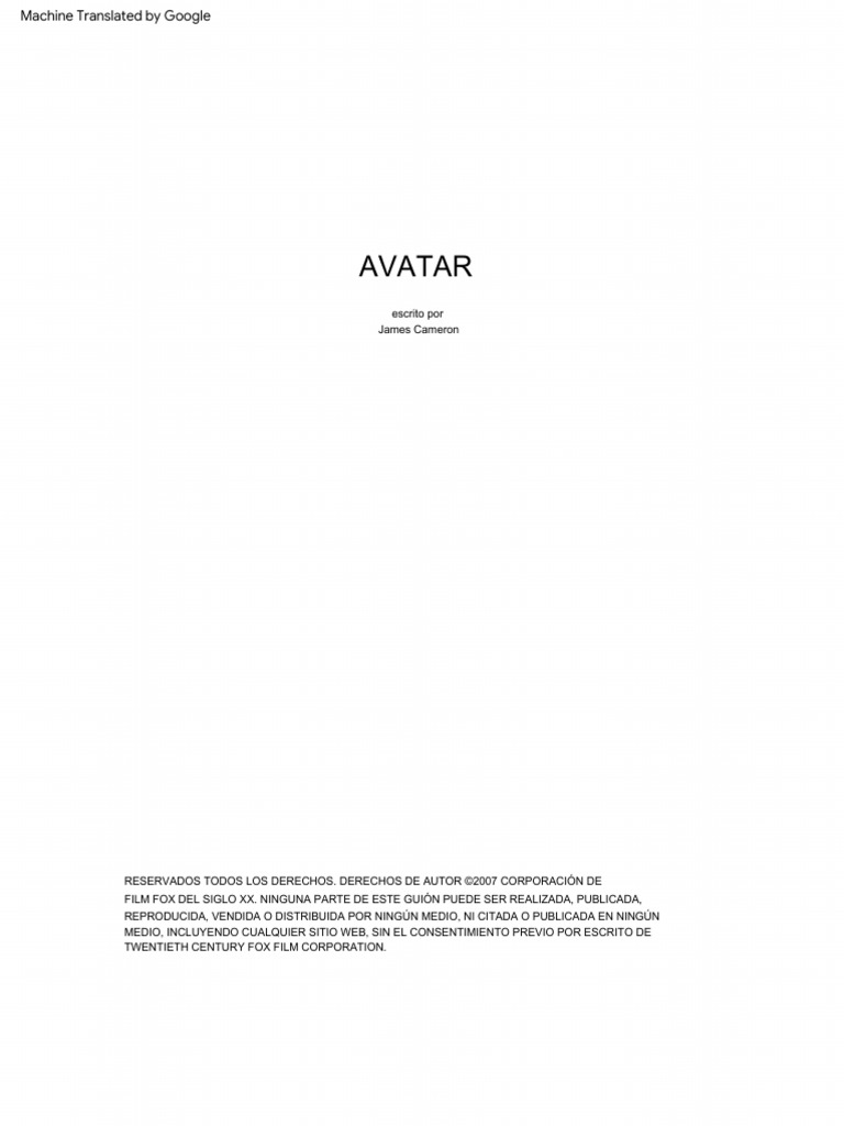 Avatar | PDF | Avatar (película de 2009)