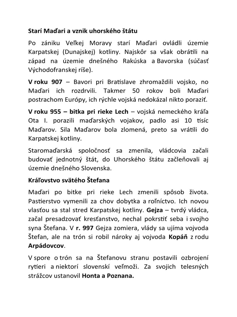 01 - Kráľovstvo Svätého Štefana - Starí Maďari A | PDF