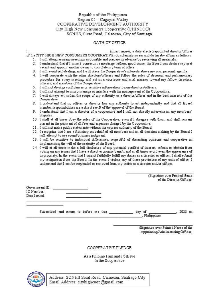 Oath of Office | PDF | Oath Of Office | Governance