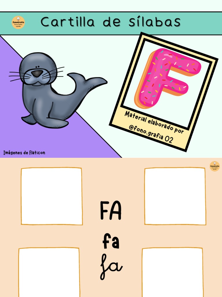 Cartilla de Sílabas Con F @fono - Grafia02 | PDF