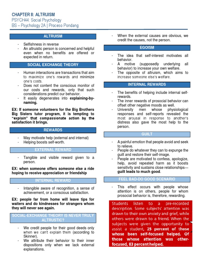 ALTRUISM | PDF | Altruism | Psychological Egoism