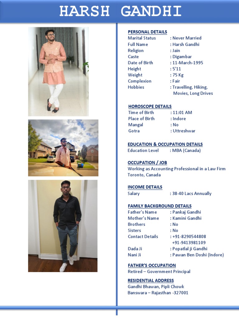 Harsh Biodata | PDF