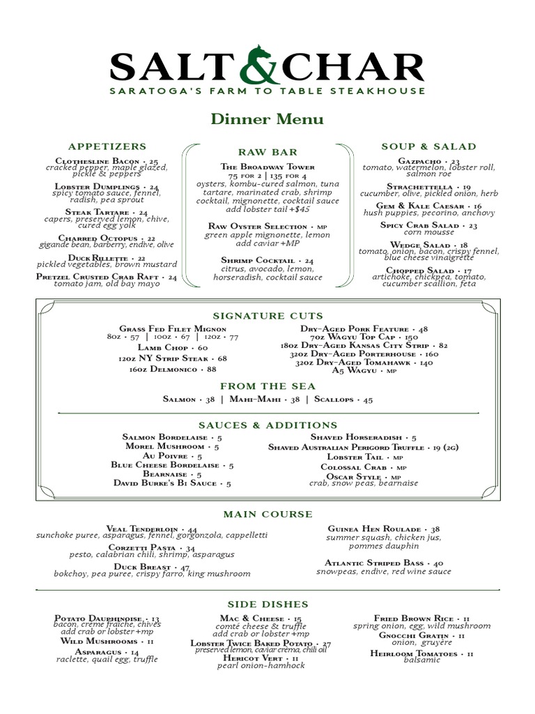 Salt DinnerMenu 07.06.23 | PDF | Salad | Pickling
