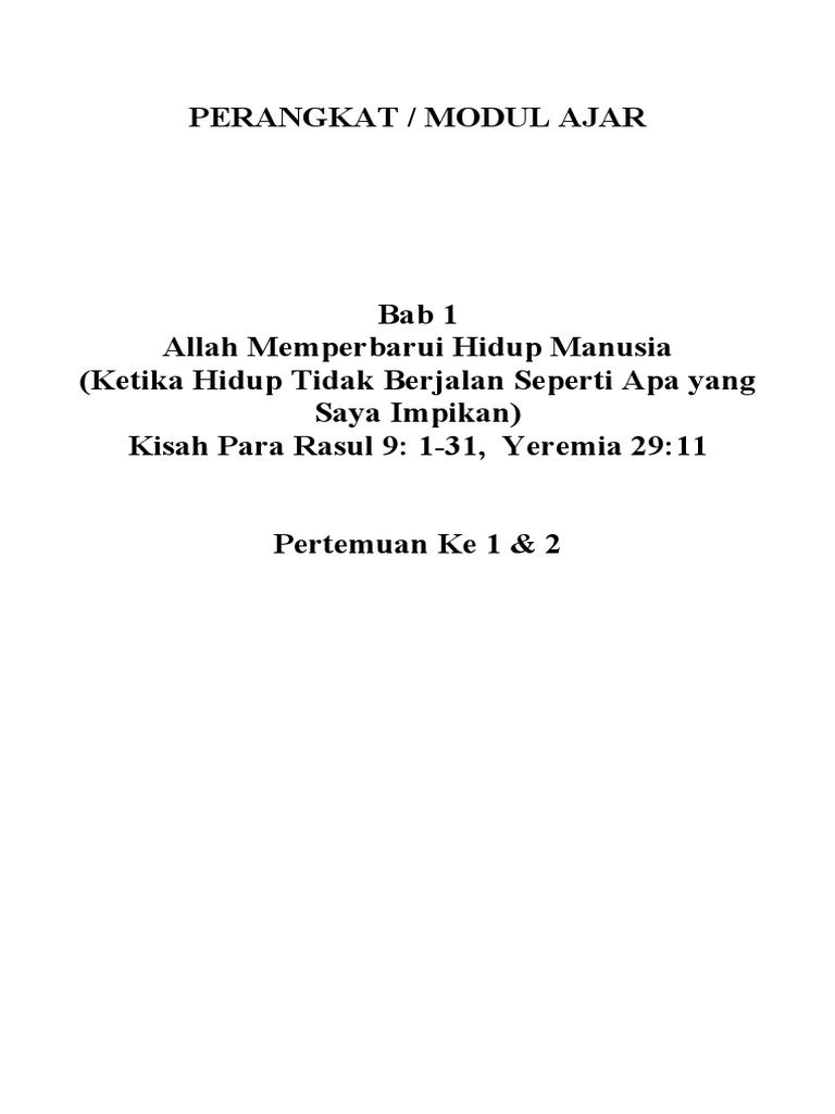 Modul Ajar Bab 1 Pertemuan Ke 1 - 2 | PDF