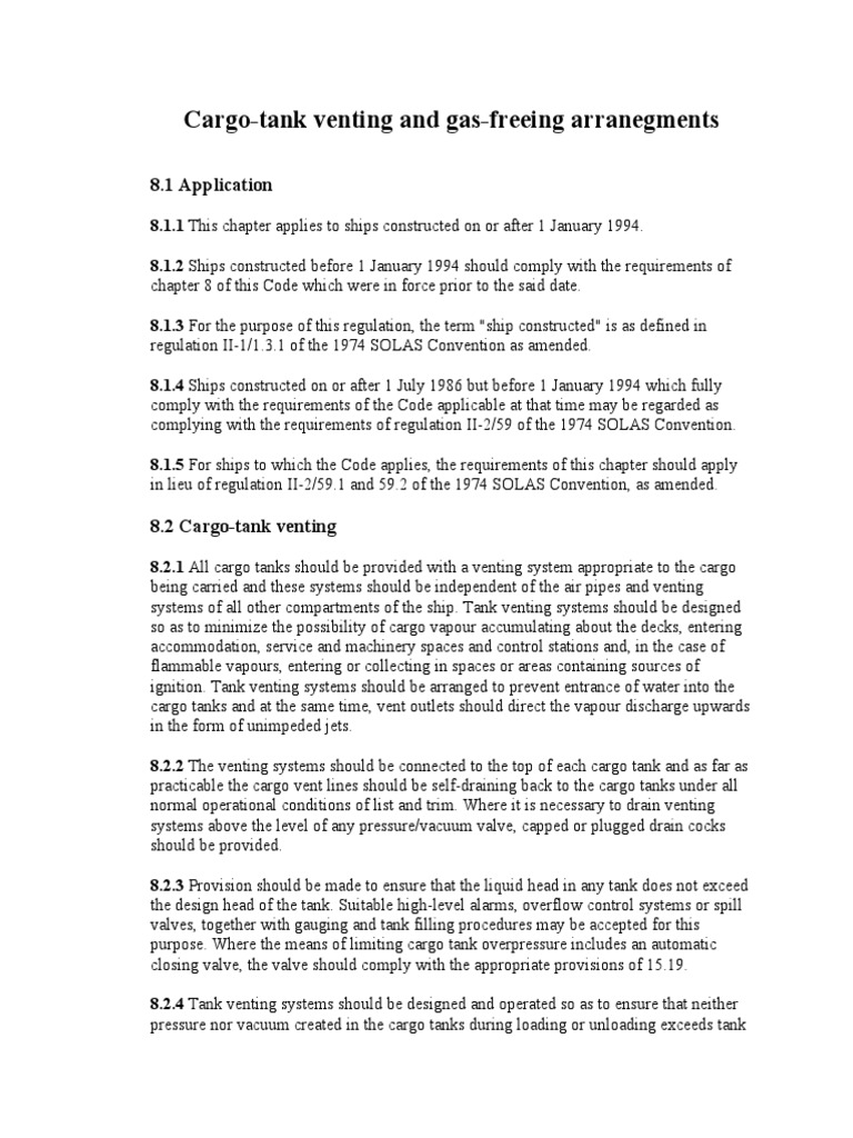 Cargo-Tank Venting and Gas-Freeing Arranegments | PDF | Valve | Vacuum