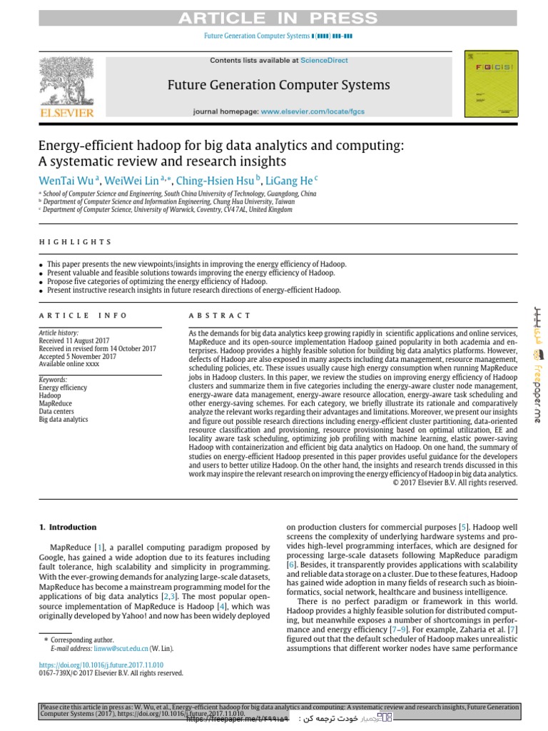 Energy-Efficient Hadoop For Big Data Analytics and Computing - A ... Energy-Efficient Hadoop For Big Data Analytics and Computing - A ...