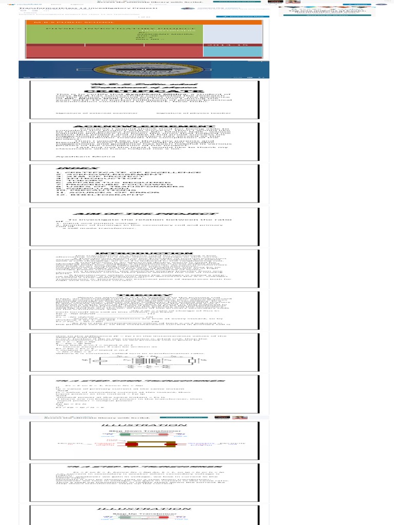 Transformer Class 12 Investigatory Project | PDF