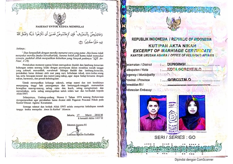 Hal.1 Buku Nikah | PDF