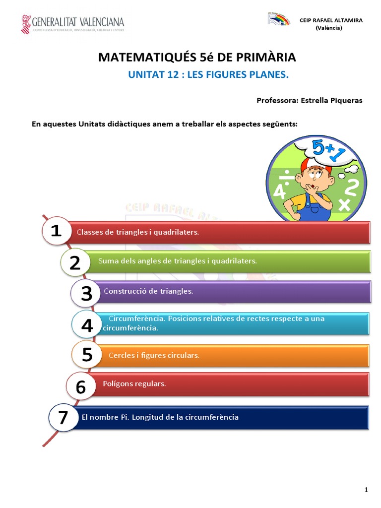 Resum Unitat - 12 Les Figures Planes | PDF