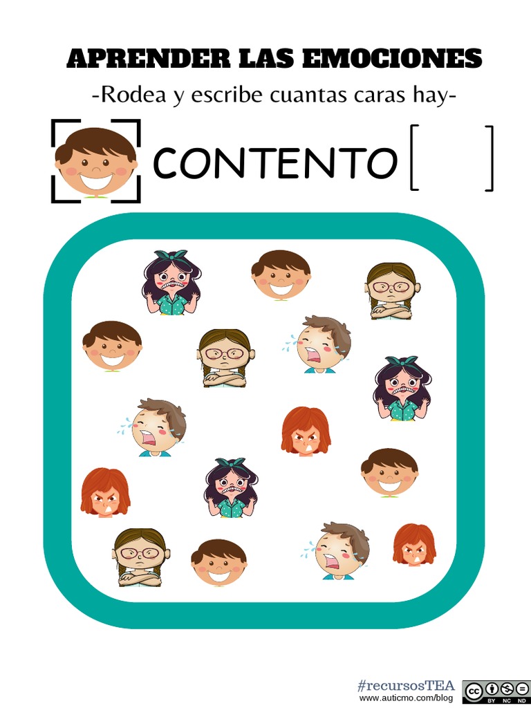 Aprender Las Emociones Rodea y Escribe Auticmo | PDF