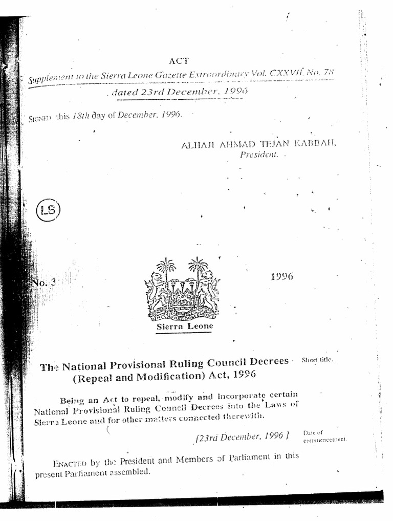 NPRC Decrees 1996 | PDF