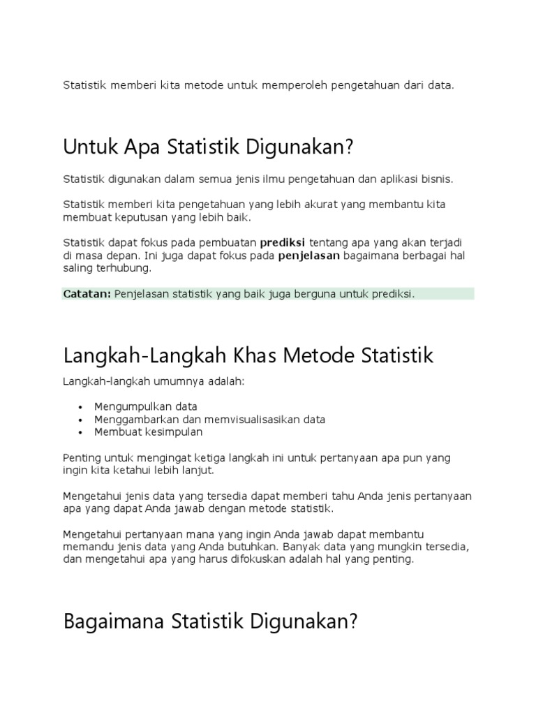 Panduan Lengkap Metode Statistik | PDF