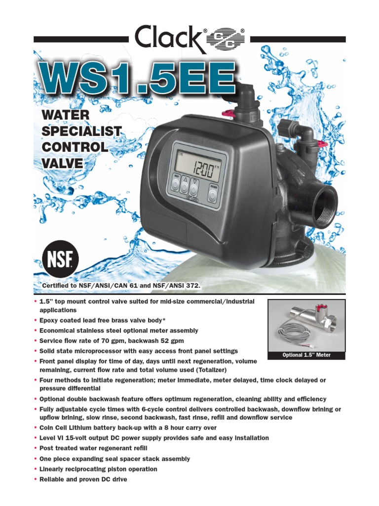 Clack Ws1.5ee | PDF | Valve | Flow Measurement