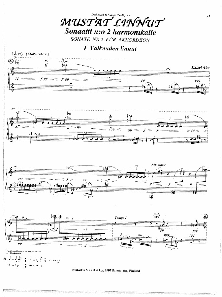 AHO - Black Birds Pour Accordéon | PDF