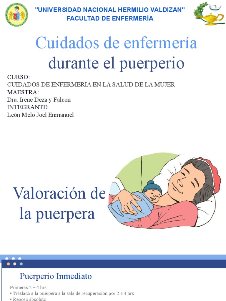 Cuidados en Puerperio | PDF | Periodo posparto | Parto