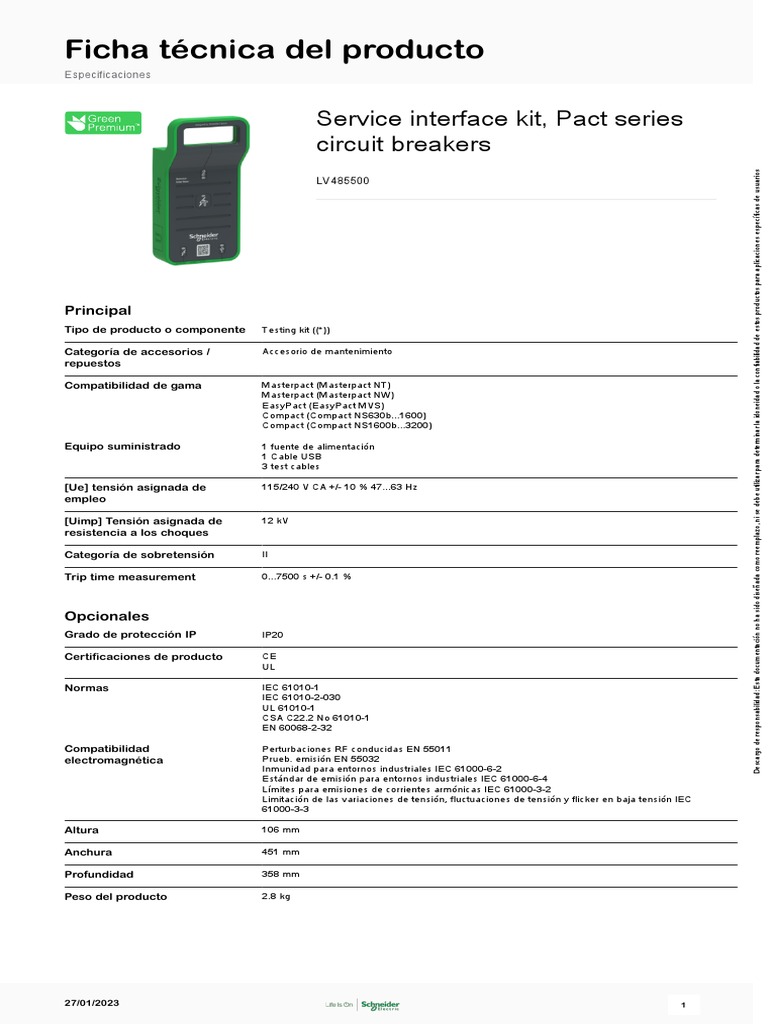 Interruptores de Potencia Masterpact NW - LV485500 | PDF | Ingenieria ...