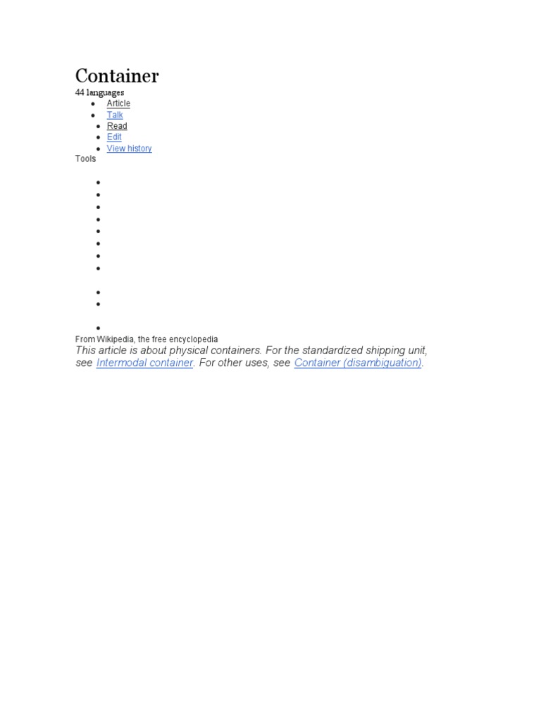 Container | PDF | Freight Transport | Consumer Goods