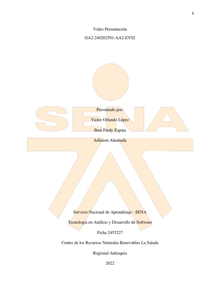 Video Presentación GA2-240202501-AA2 | PDF