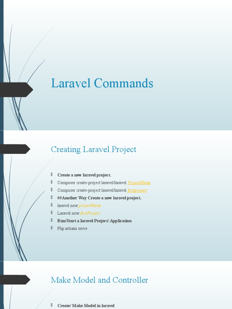 Laravel Commands | PDF | Php | Software Development