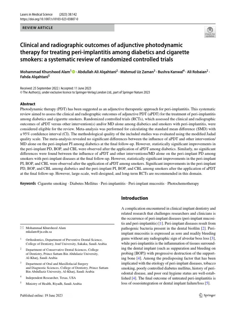 Clinical and Radiographic Outcomes of Adjunctive Photodynamic Therapy ... Clinical and Radiographic Outcomes of Adjunctive Photodynamic Therapy ...