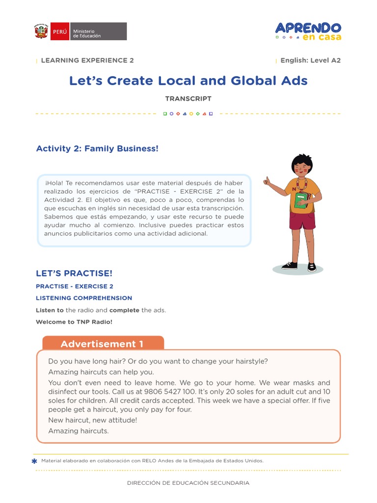 5 CICLO VII (5°) Transcripción EDA 2 - A2 | PDF