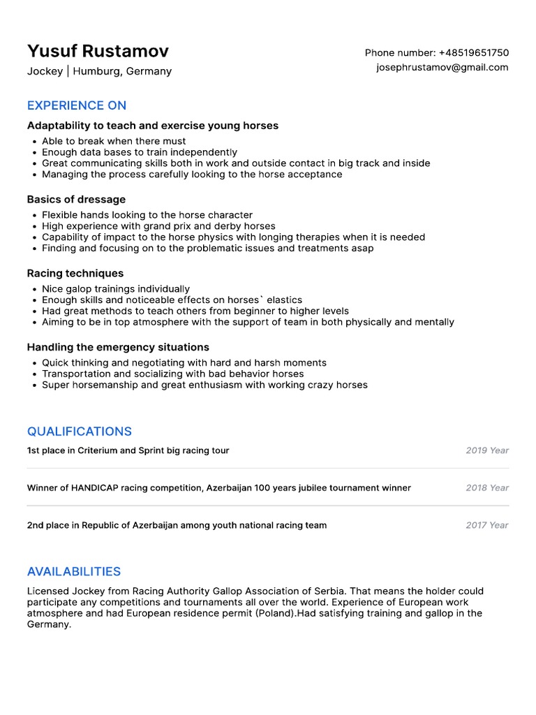 Yusuf Rustamov CV | PDF