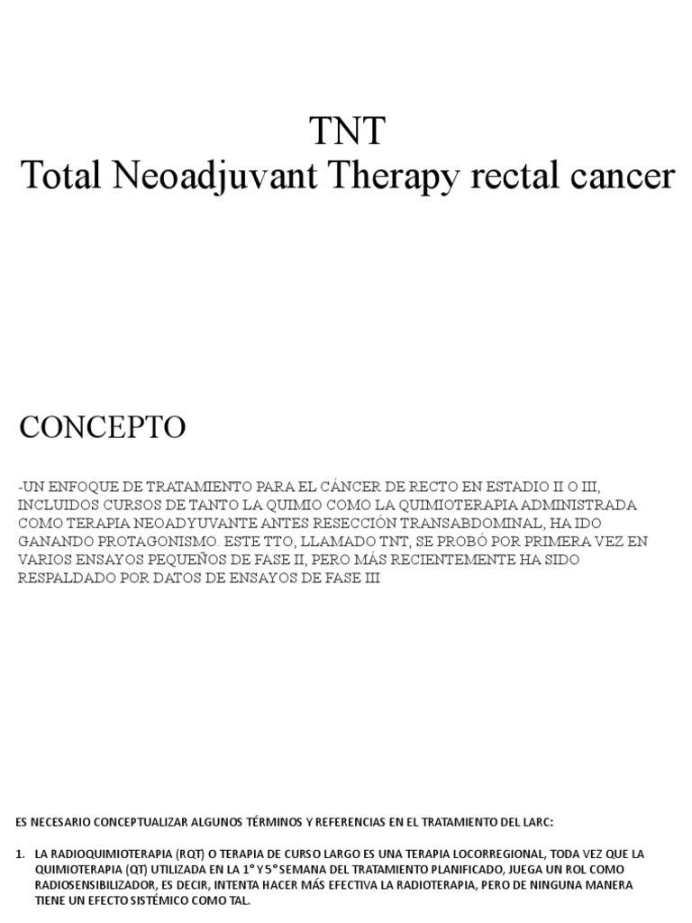 TNT CANCER RECTO | PDF | Quimioterapia | Cáncer
