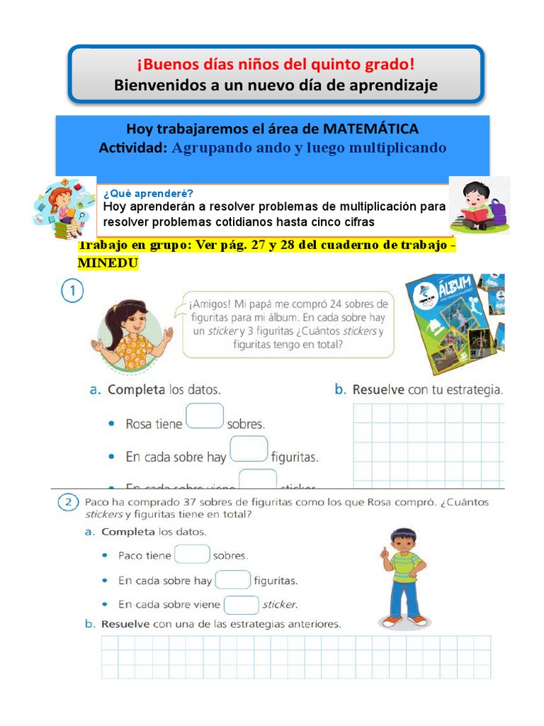5° FICHA DIA 04 - MAT - Agrupando Ando y Luego Multiplicando | PDF