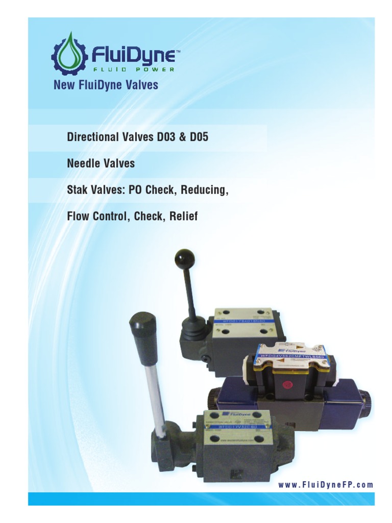 FluiDyne D03 & D05 Hydraulic Valves | PDF | Valve | Alternating Current