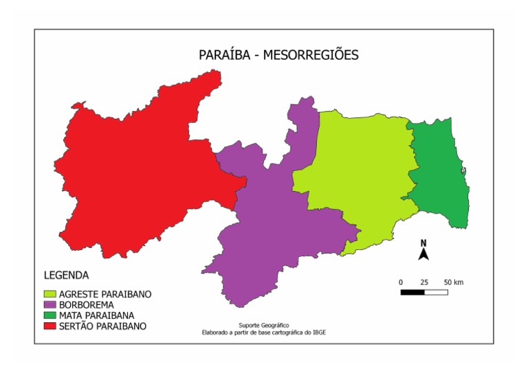 Mapa Paraíba Mesorregiões | PDF