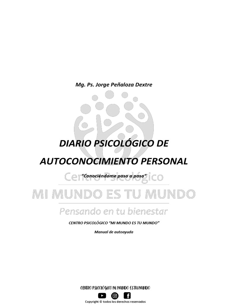 Diario Psicologico de Autoconocimiento | PDF | Las emociones | Autoestima