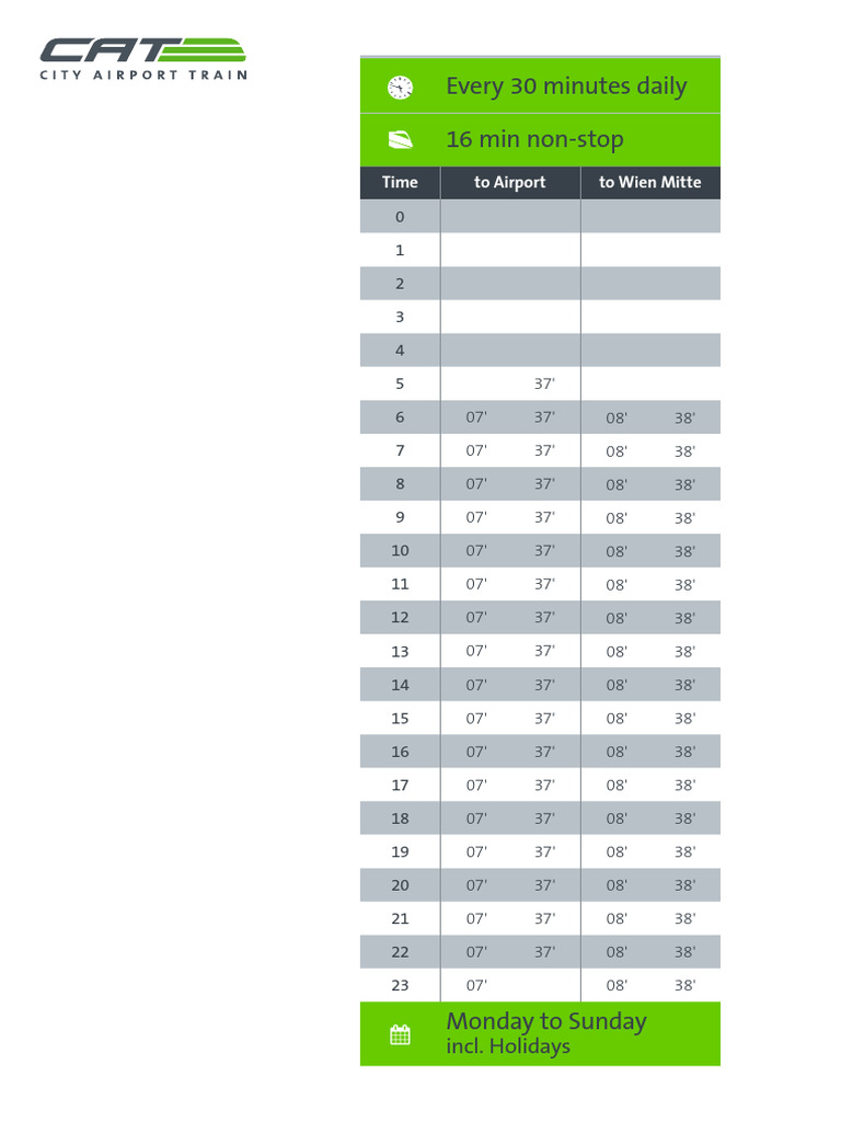 Cat Timetable EN | PDF