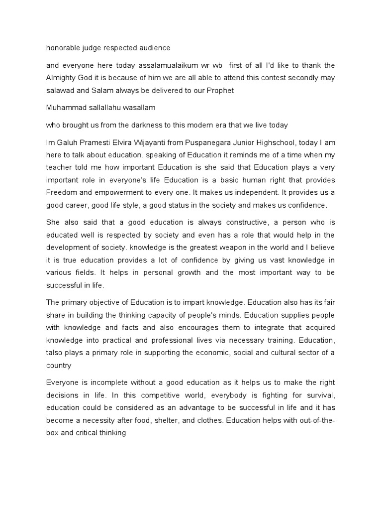 Honorable Judge Respected Audience | PDF | Knowledge