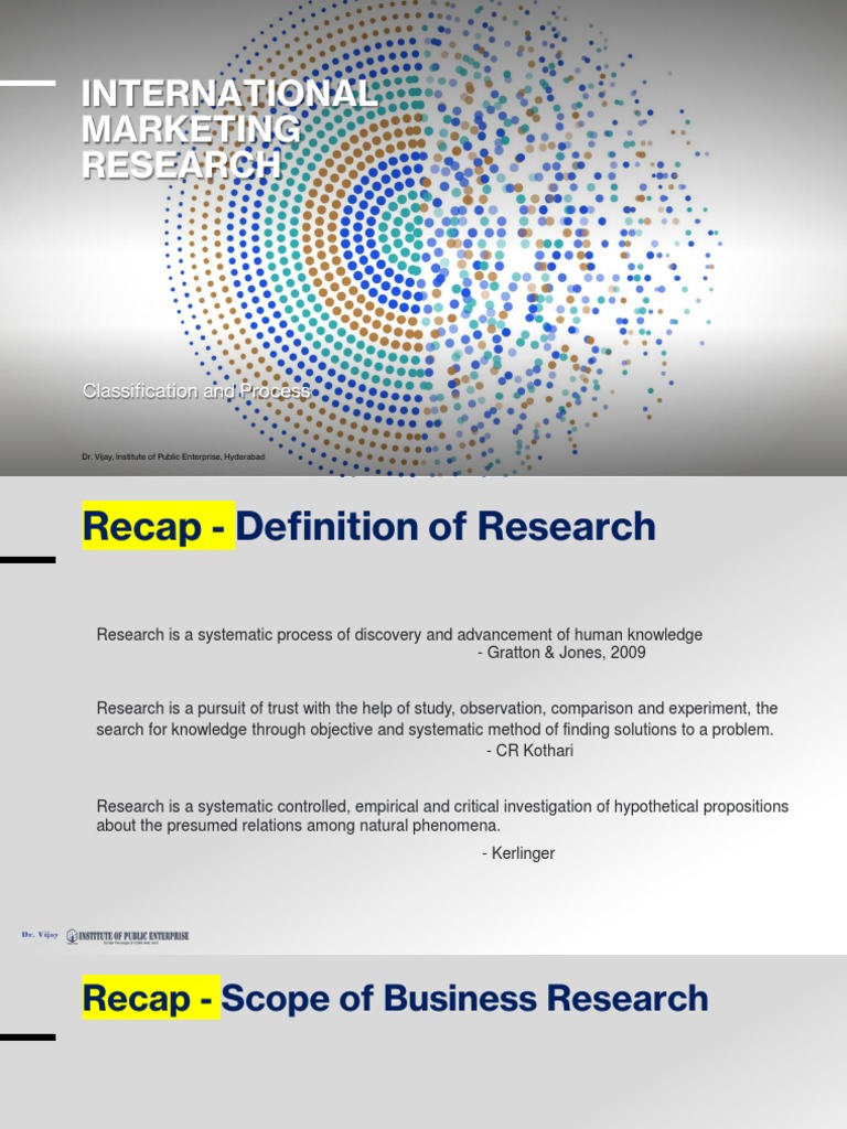 IMR - Session 2 - 3 MR Classification and Process | PDF | Marketing ...