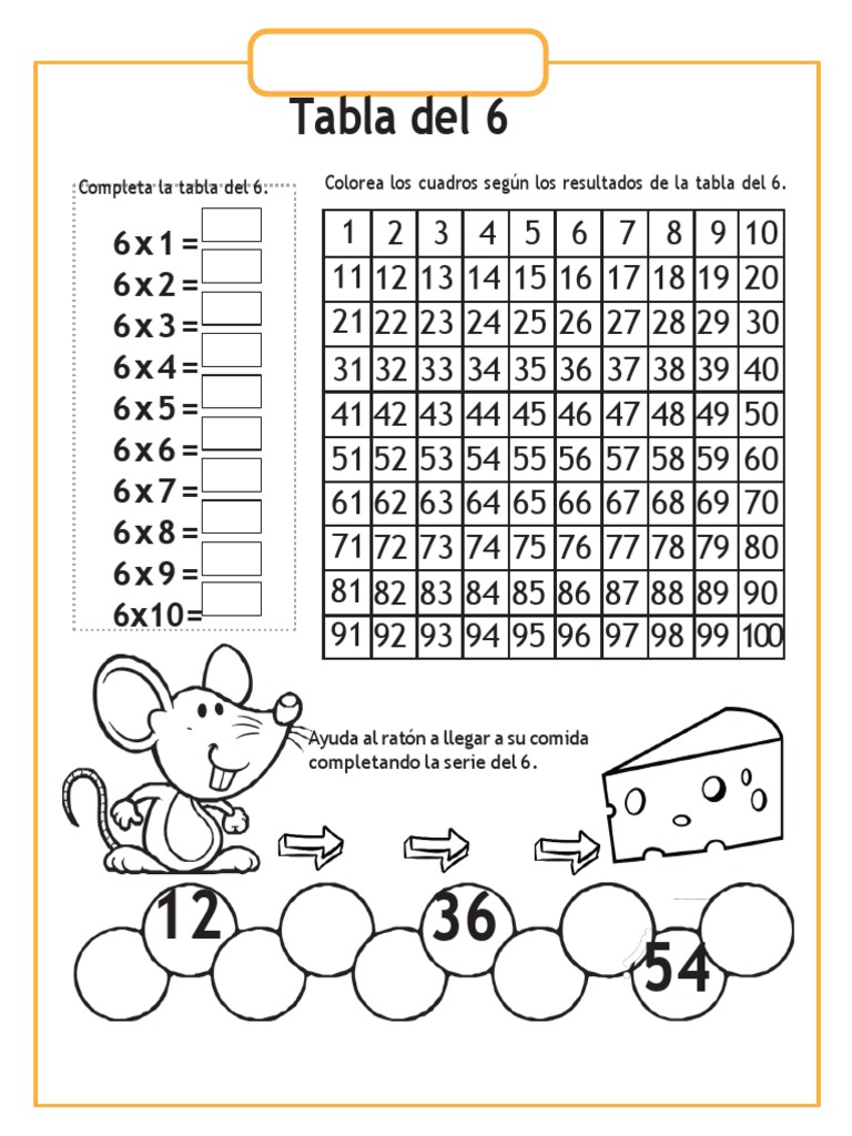 TABLAS DE MULTIPLICAR 6 y 8 | PDF