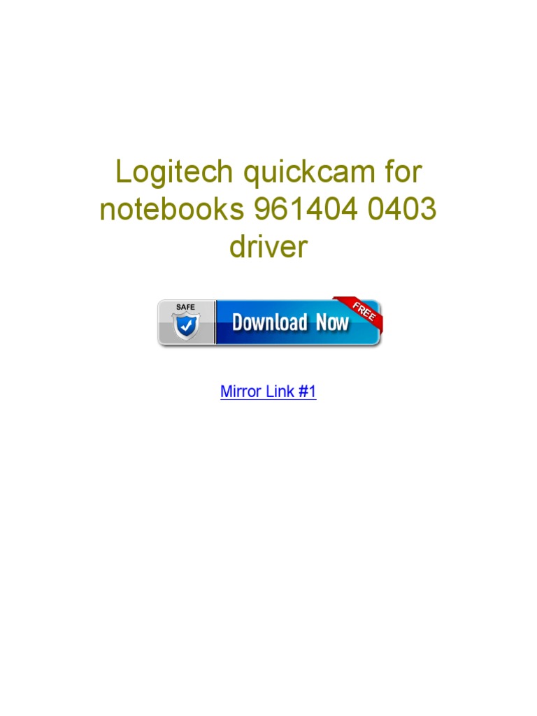 Logitech QuickCam Notebooks Driver Download | PDF | Microsoft Windows ...