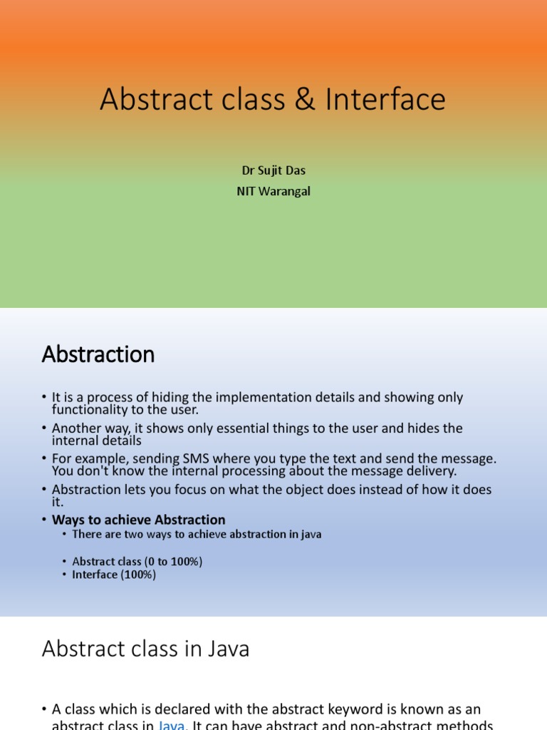 SD Abstract Class & Interface PDF | PDF | Class (Computer Programming ... SD Abstract Class & Interface PDF | PDF | Class (Computer Programming ...