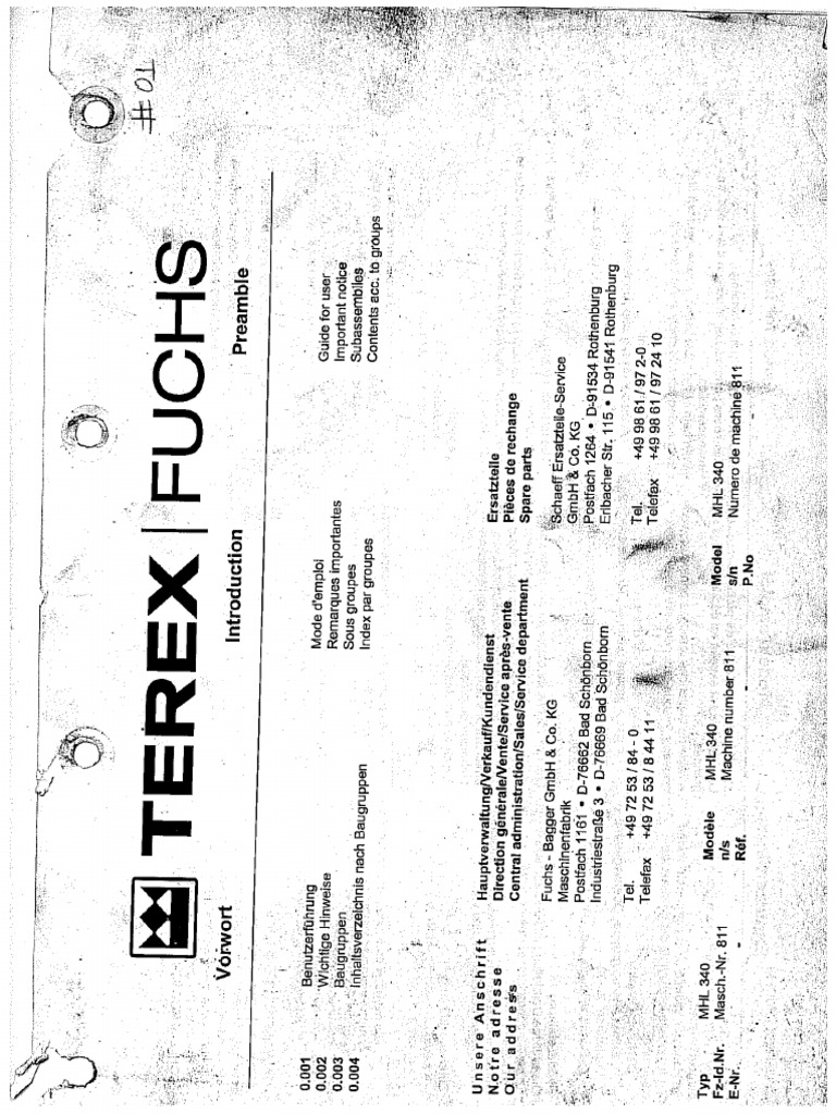 Manual de Terex Fuchs | PDF