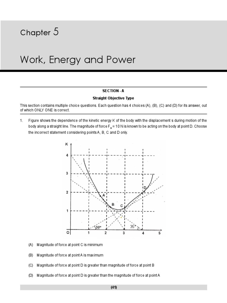 Chapter-5 Work, Energy and Power (PG 47 - 70) | PDF | Force | Collision