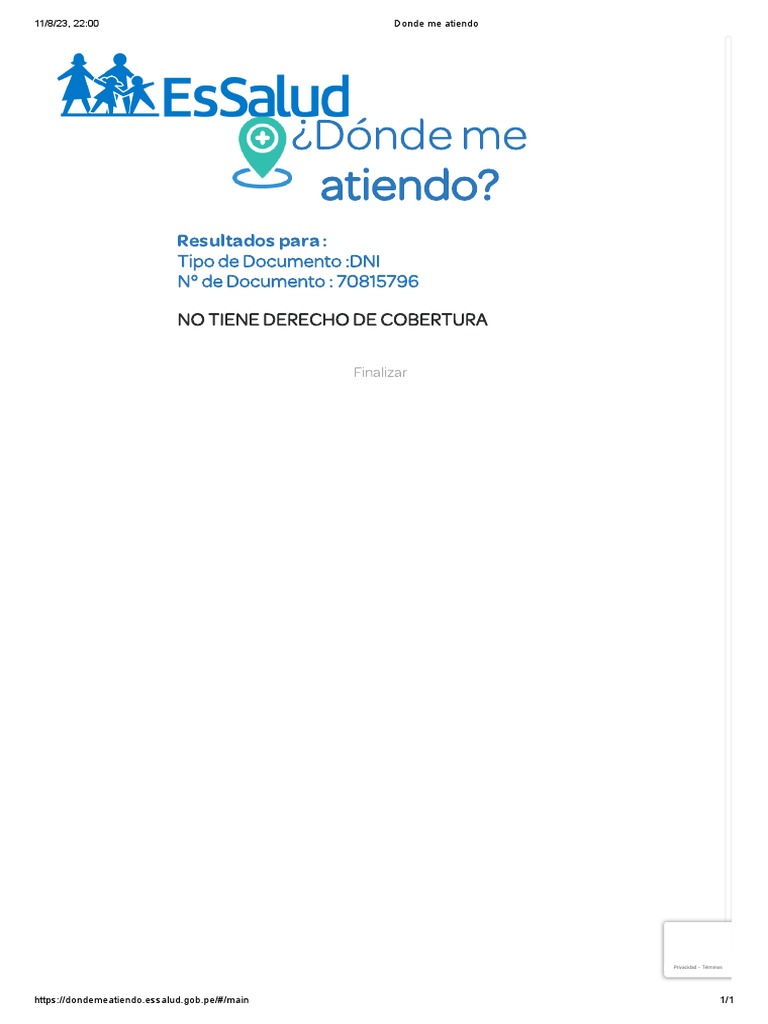 Consulta de Cobertura EsSalud | PDF