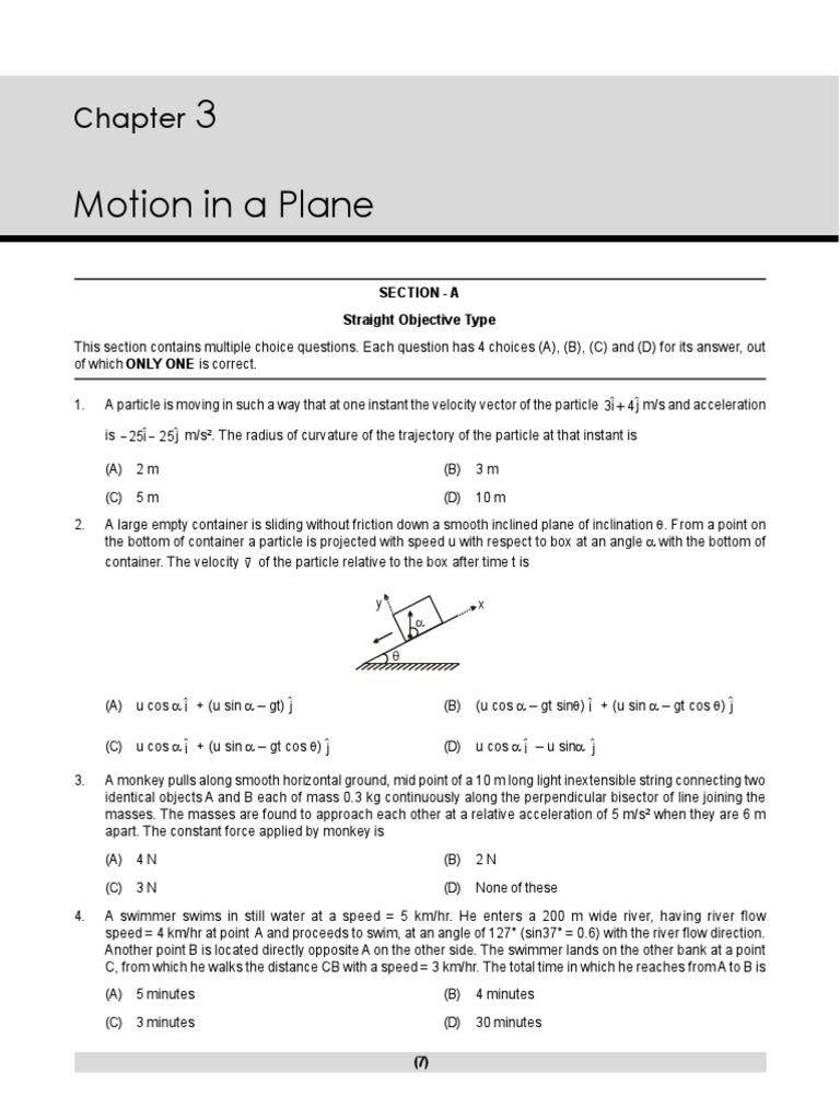 Chapter-3 Motion in A Plane (PG 09 - 26) | PDF | Acceleration | Velocity