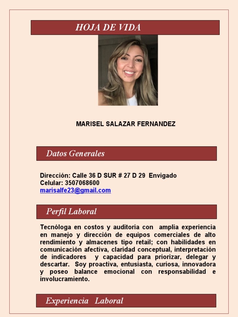 CV Marisel Salazar 2023 Abril - Docx #2 | PDF | Presupuesto | Business