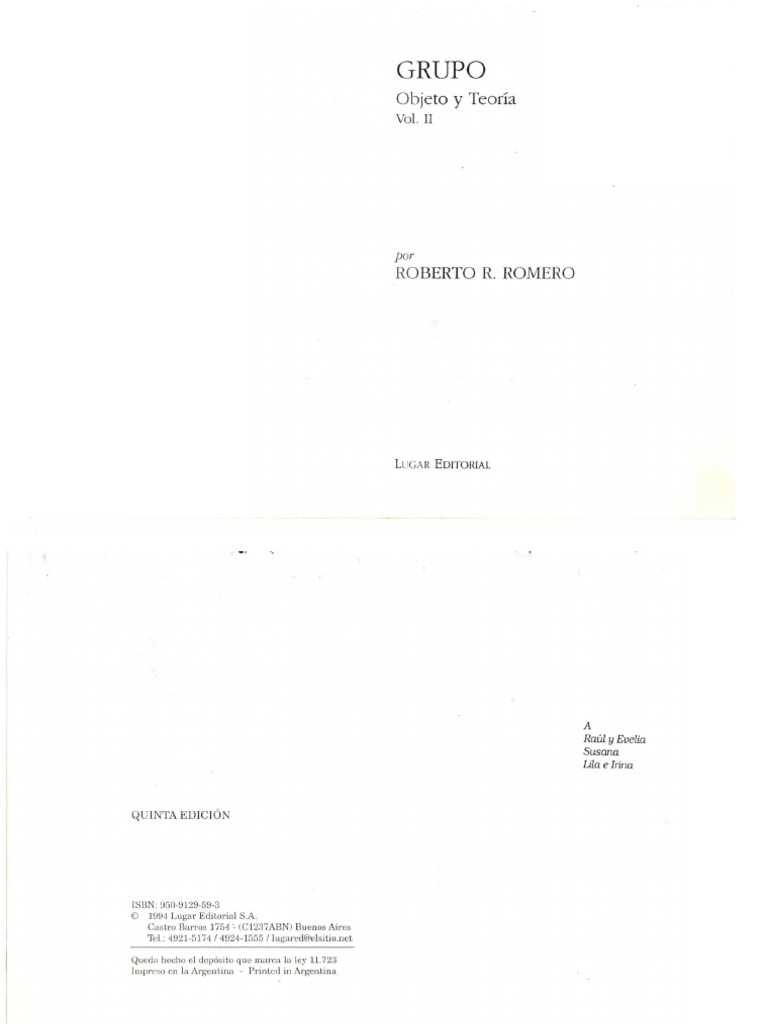 Romero R - Grupo Objeto y Teoria Vol II Comp | PDF